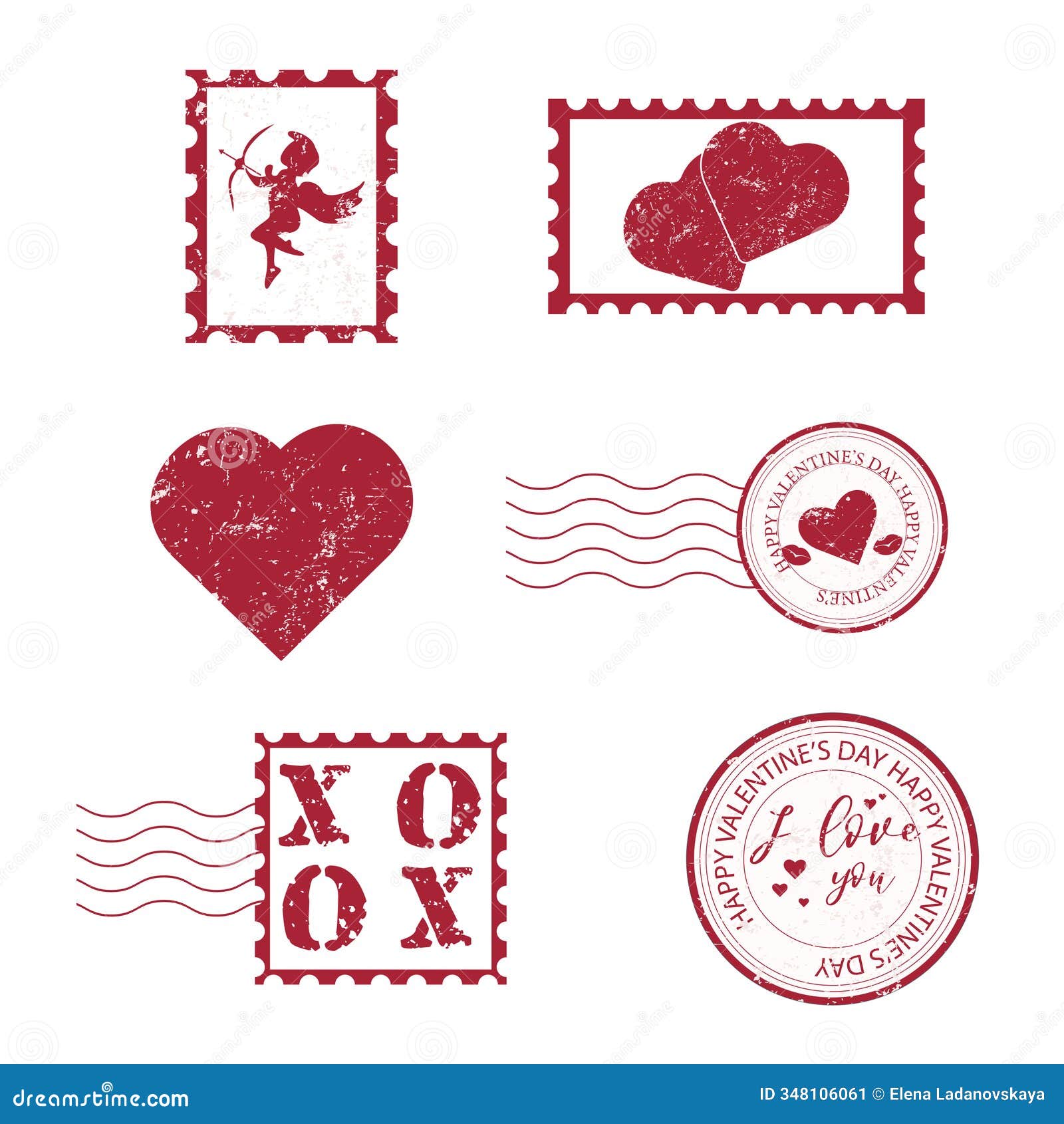 A Set of Postage Stamps and Stamps for Letters and Messages Stock ...