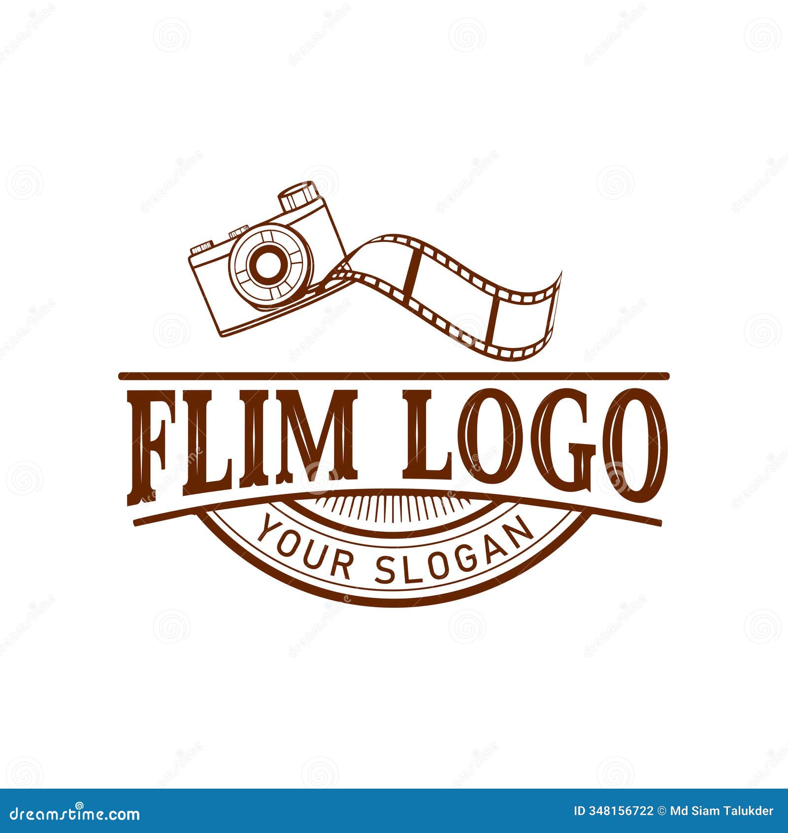 Hand Drawn Vintage Style Film Production Logo Design Template with ...