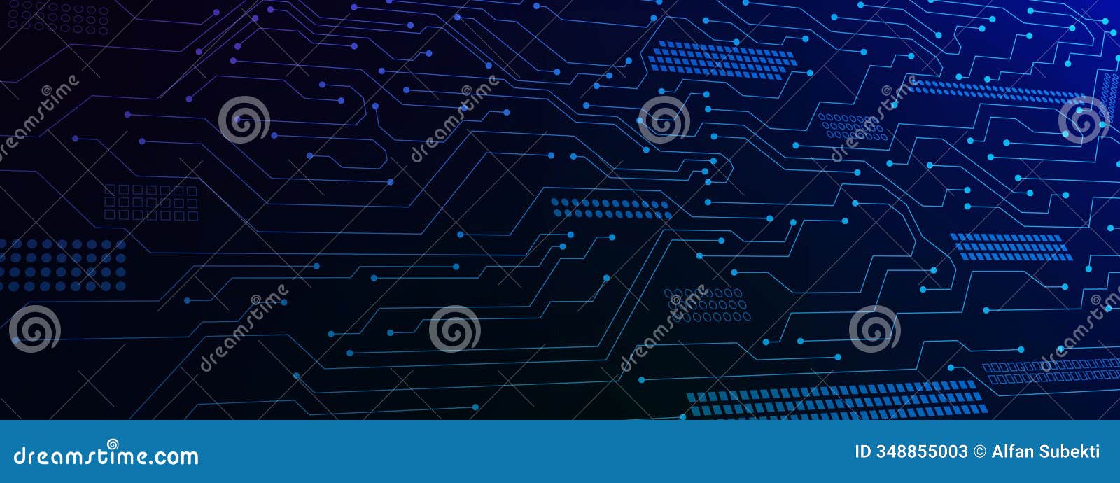 Abstract Computer Technology with Circuit Board and Electronic Elements ...