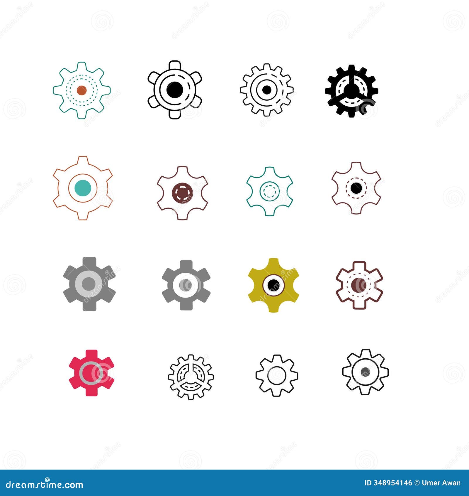 IOS Setting Icon Setting Doted Thick Outline Icon Stock Illustration ...