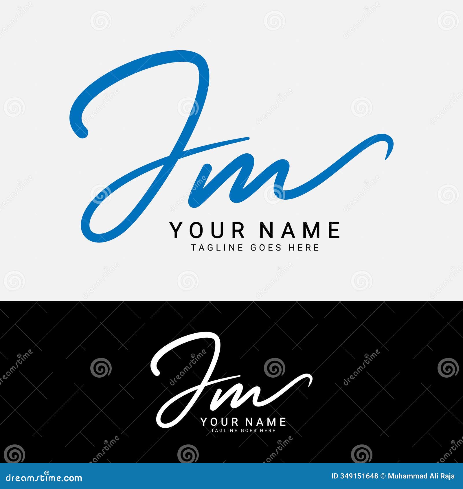 J, M, JM Initial Letter Logo. Alphabet JM Handwritten Signature Logo ...