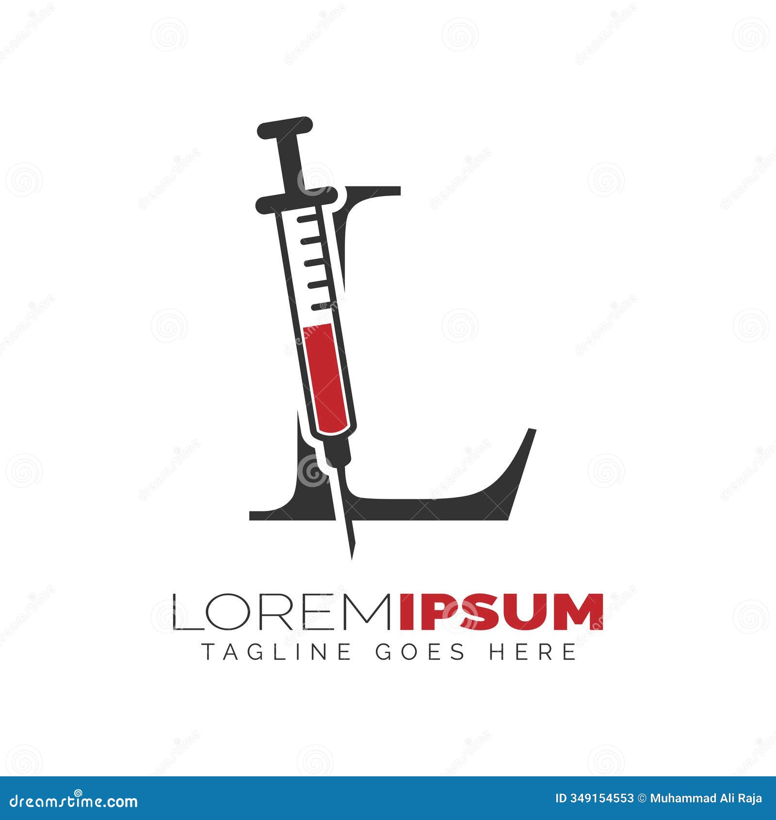 Letter L Injection Logo Design. Alphabet L Syringe Icon Illustration ...