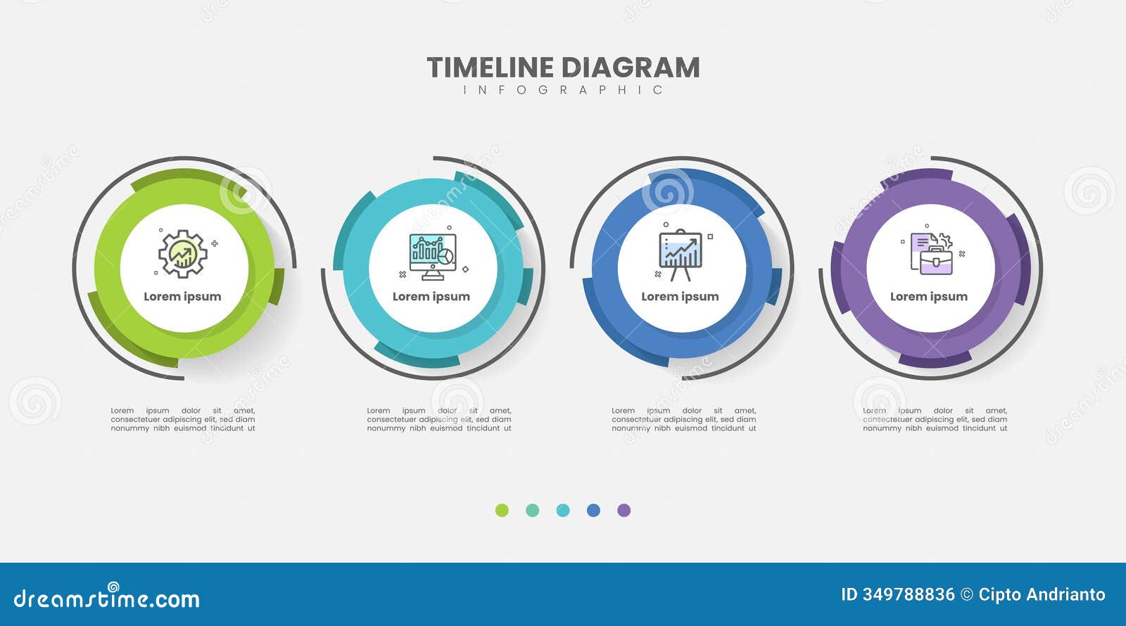 Timeline Infographic Template. 4 Step Timeline Journey, Calendar Flat ...