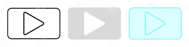 Play Button Icon, Media Play Symbols Vector Illustration Stock Vector ...