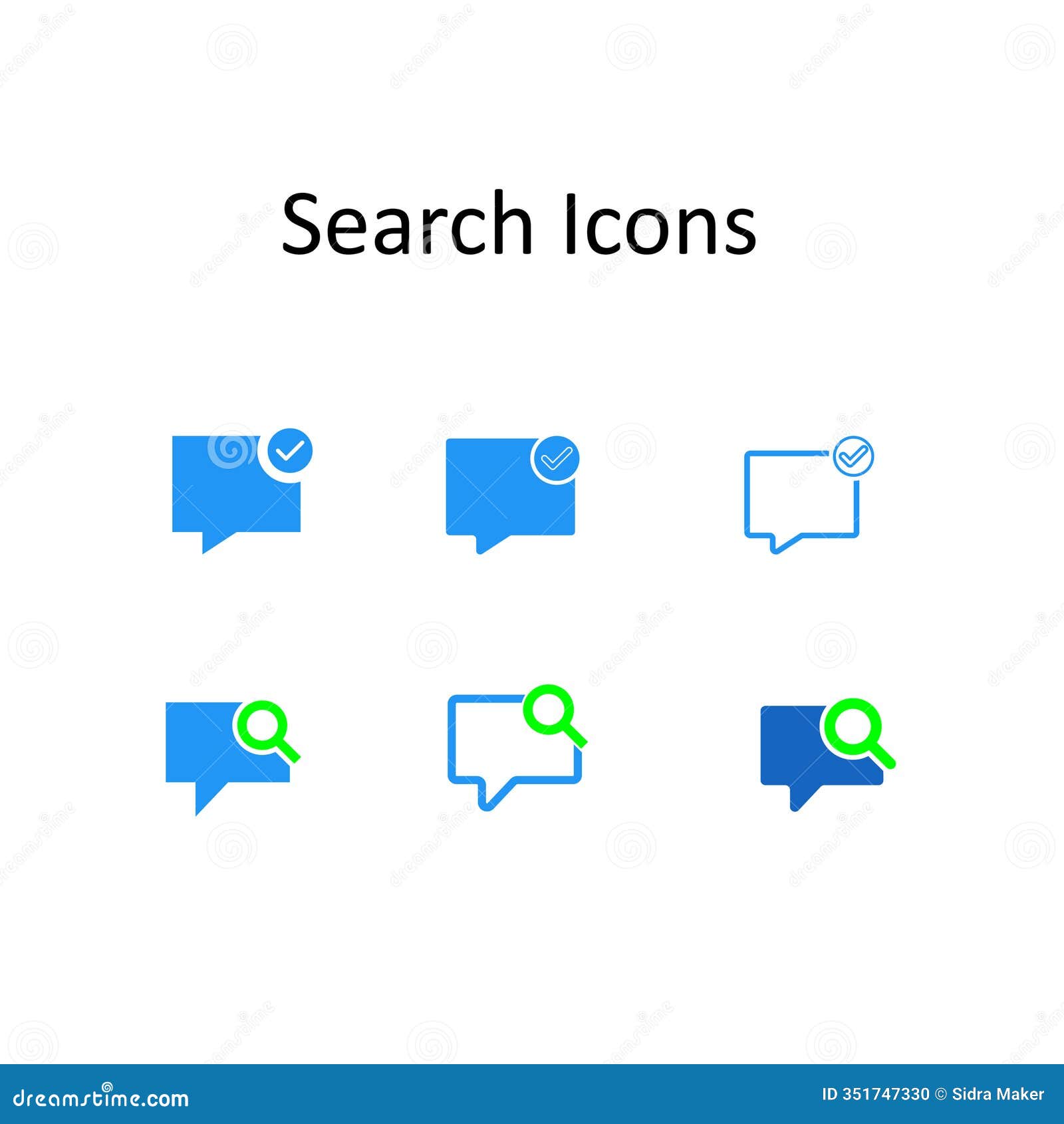 Setting Rounded Bold Outline Chat Icons Stock Illustration ...