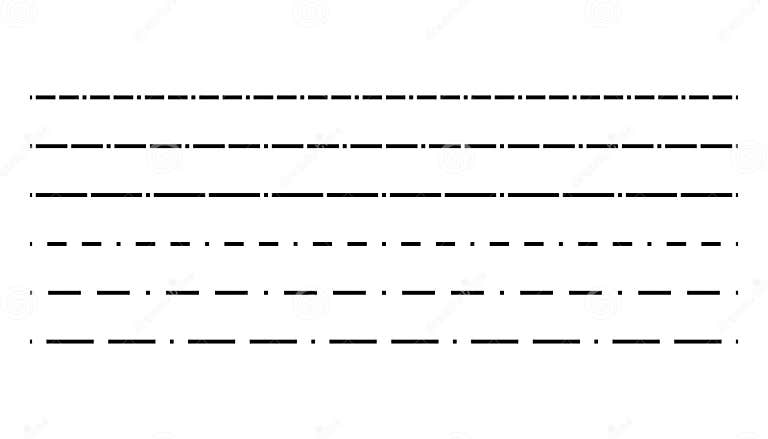 Set of Long Dashed Lines Collection. Different Types of Long Dashed ...