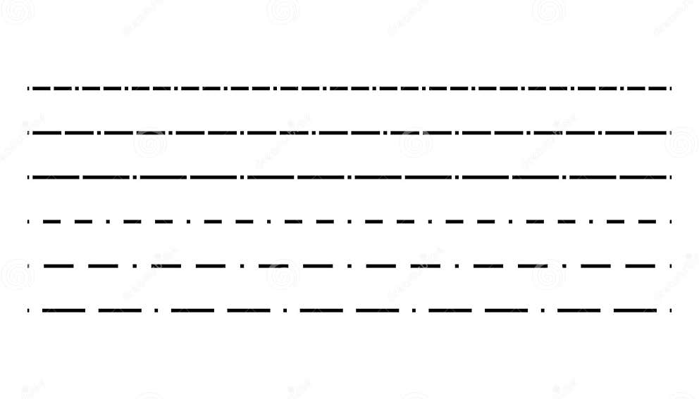 Set of Long Dashed Lines Collection. Different Types of Long Dashed ...