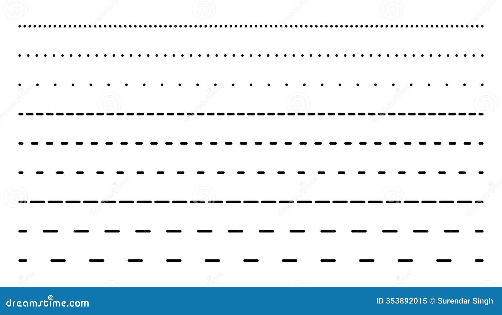 Set of Long Dotted Line Connection. Different Types of Long Dashed Line ...