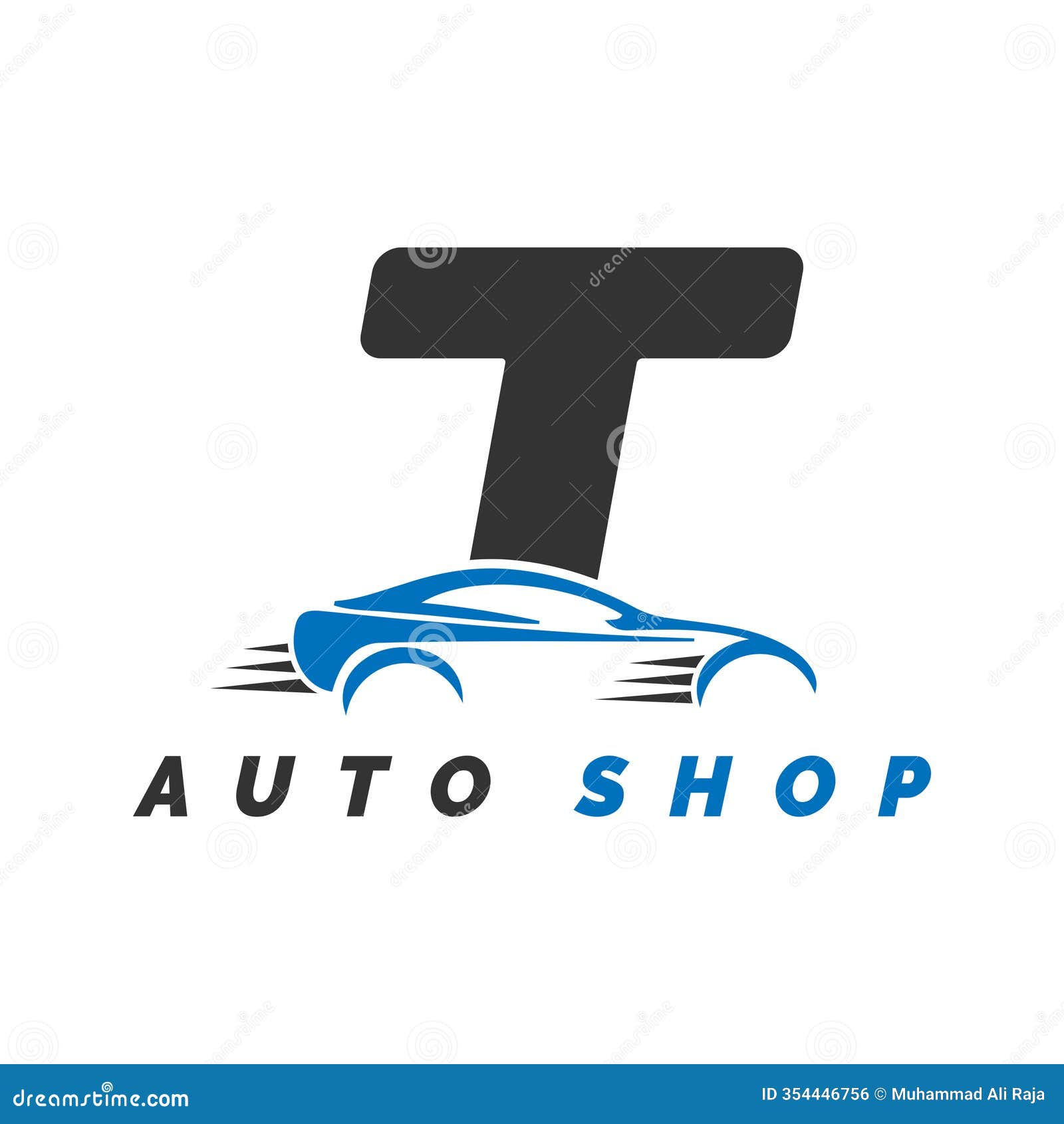 Letter T Logo Auto Mechanic with Car Style. Alphabet T Automotive Car ...