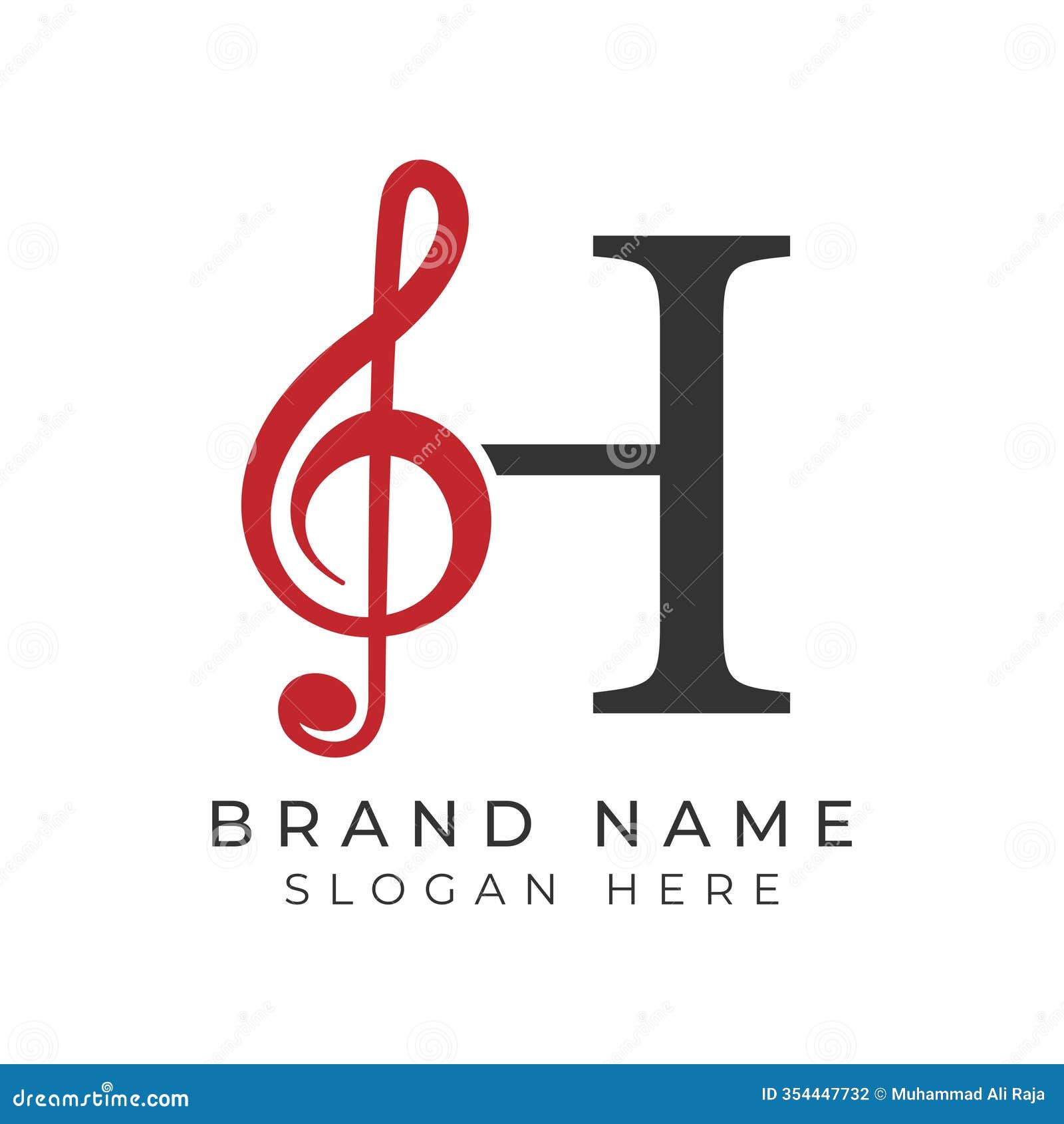 Initial Letter H with Musical Note Style Icon. Alphabet H Music Logo ...