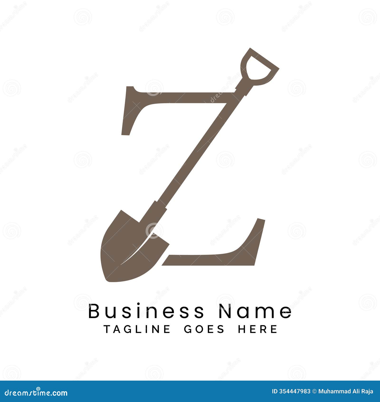 Letter Z Shovel Logo Design. Alphabet Z Construction Icon Stock Vector ...