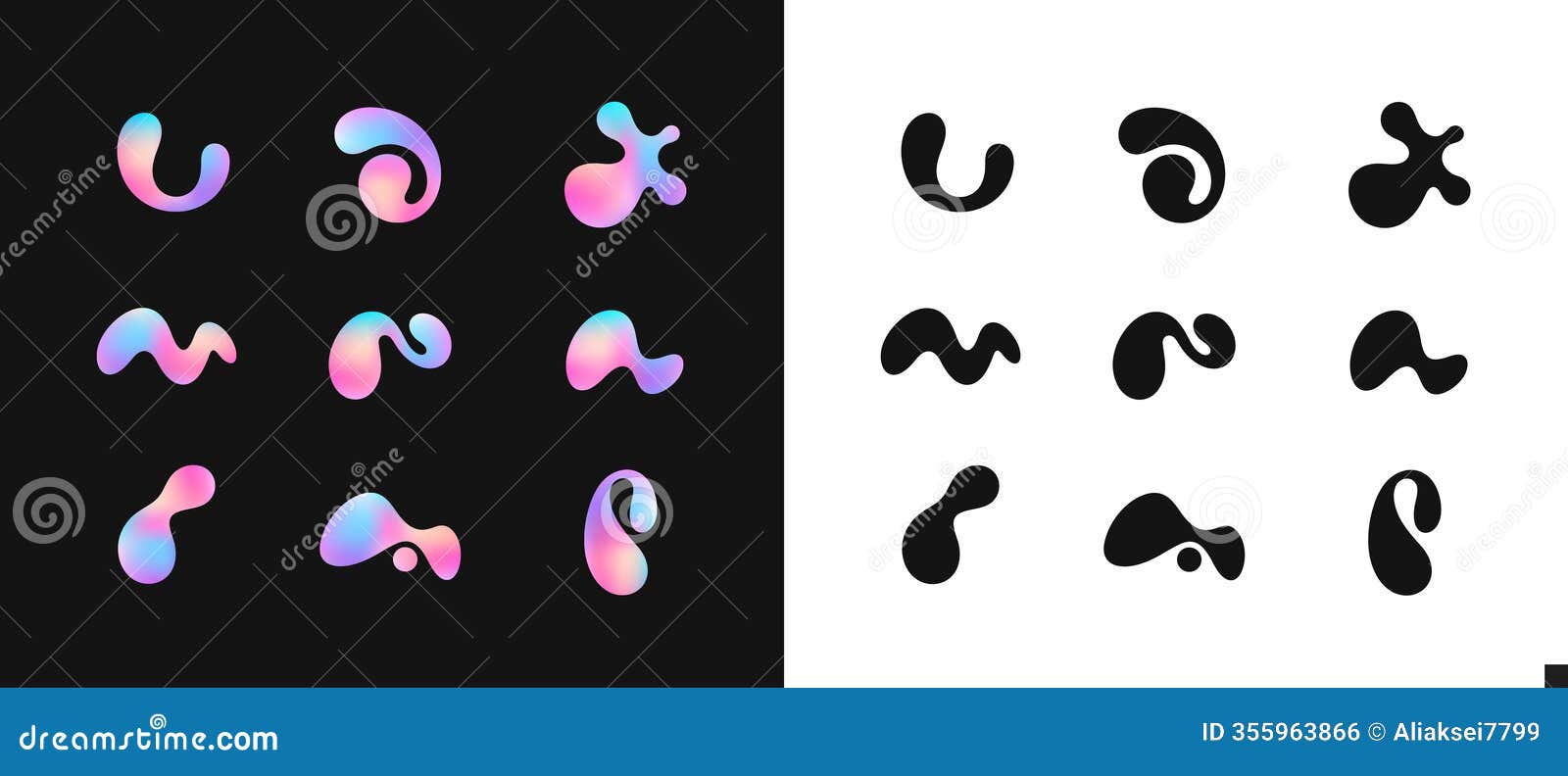 Liquid Color Icon Set. Creative Design Stock Vector - Illustration of ...