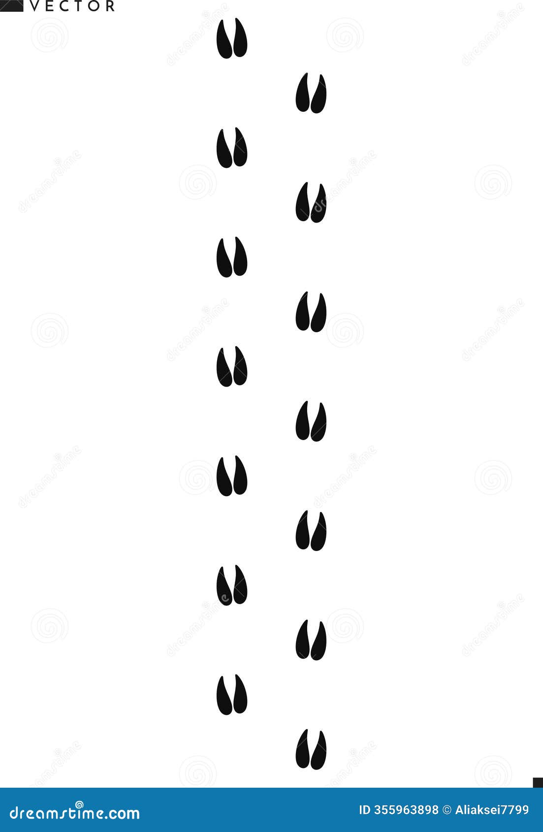 Antelope Paw Print Vector. Animal Footprint Silhouette Stock Vector ...