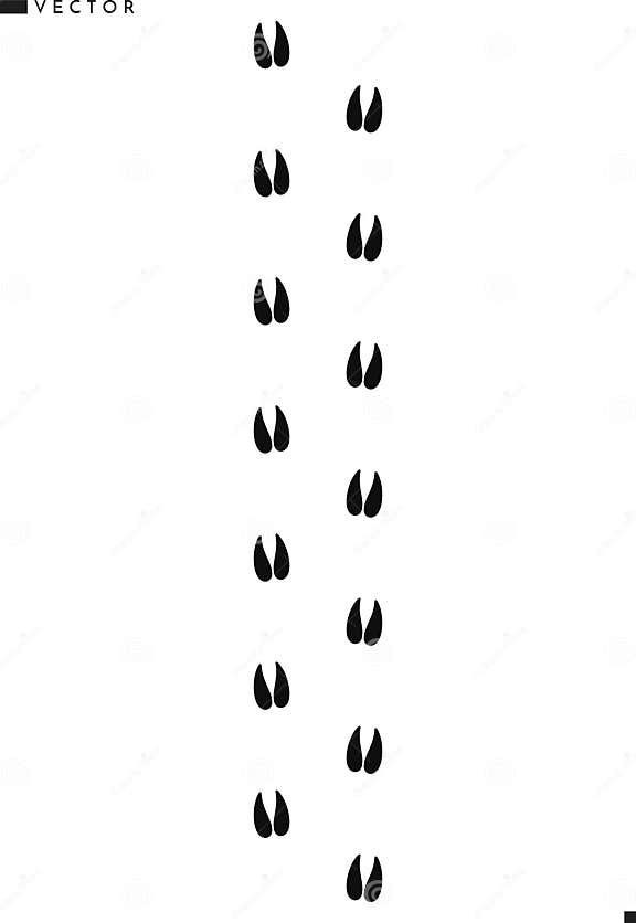 Antelope Paw Print Vector. Animal Footprint Silhouette Stock Vector ...