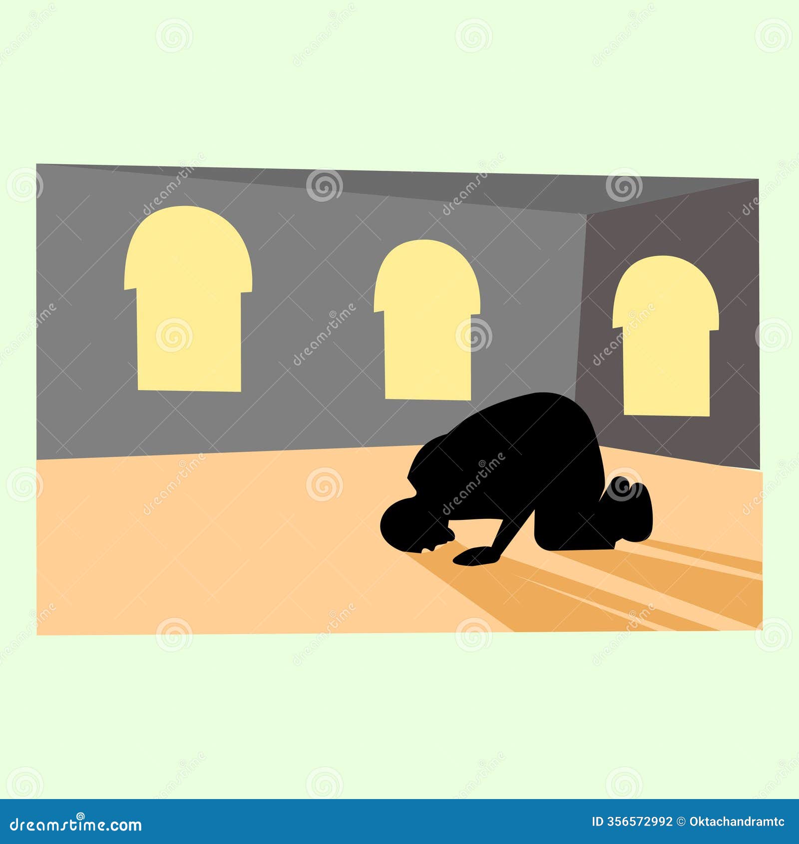 Prayer Room Icons. Religion Priest Symbols. Cartoon Vector ...