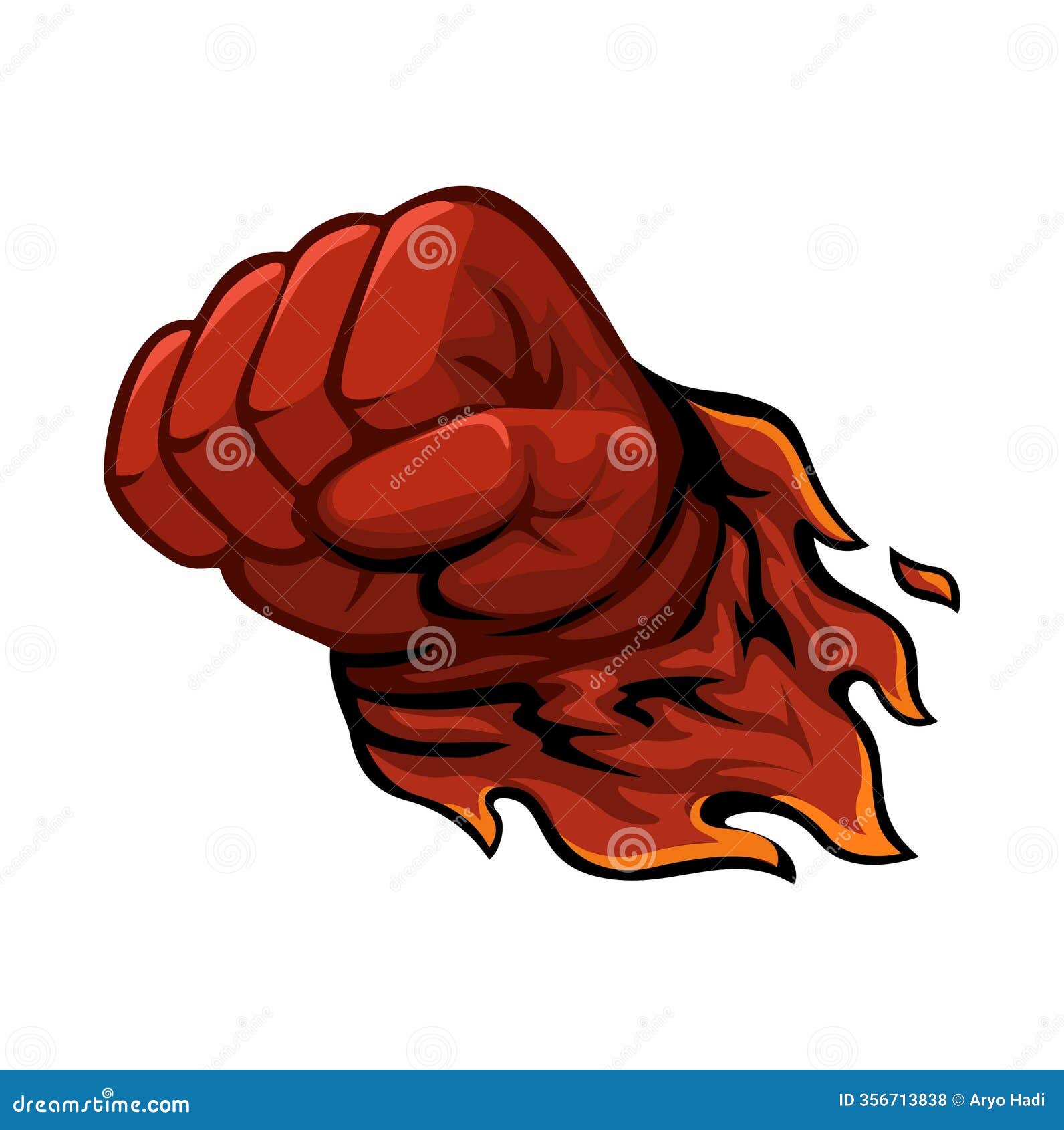 Fire Fist Punch Cartoon Illustration Vector Stock Illustration ...