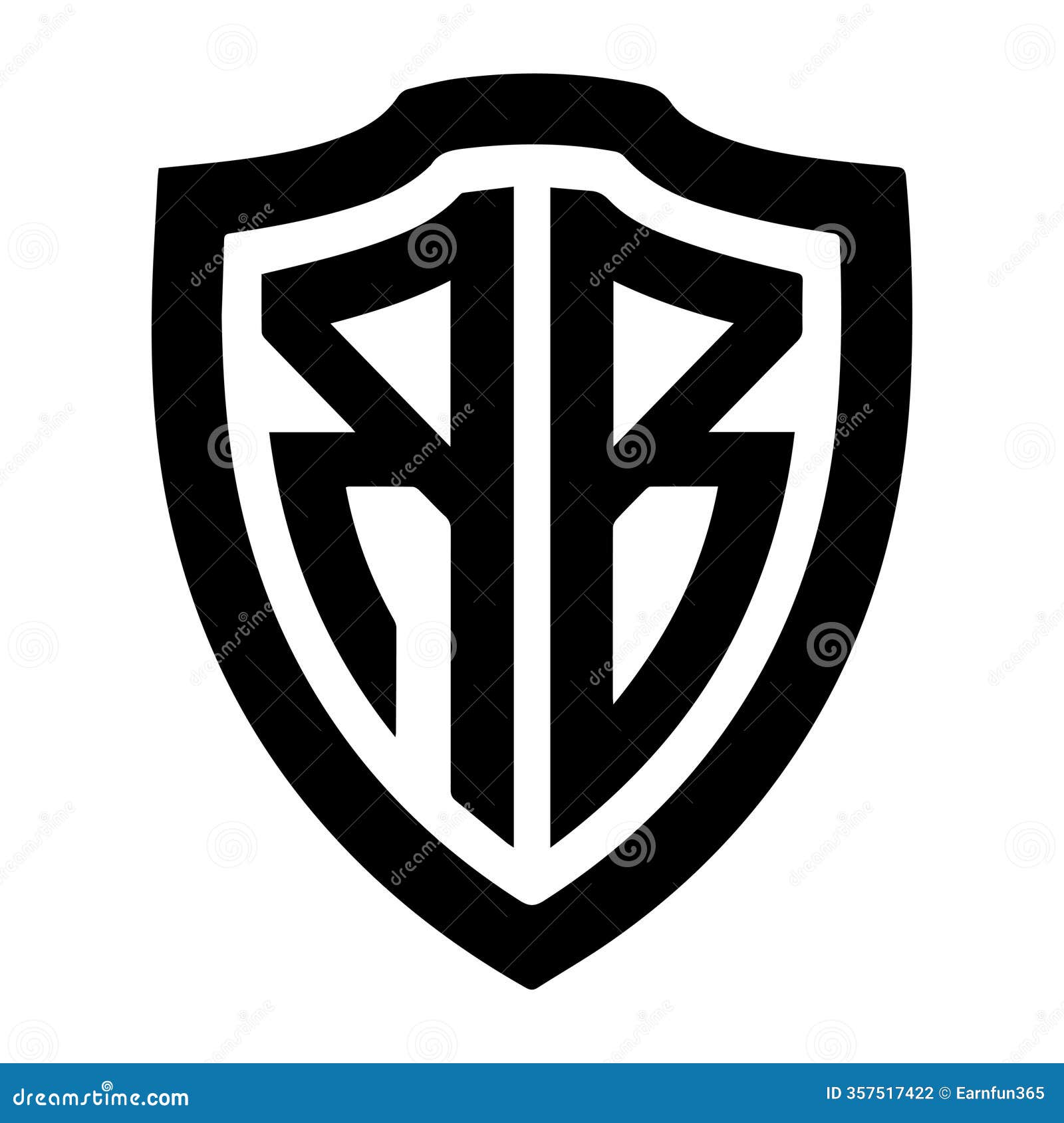 Letter Logo, Inside the Shield Text AB, Vector Silhouette Illustration ...