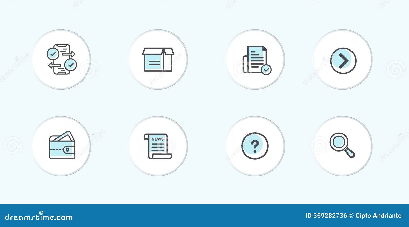 Smartphone Device, Product, News, Report and Help Set. Mobile Apps Line ...