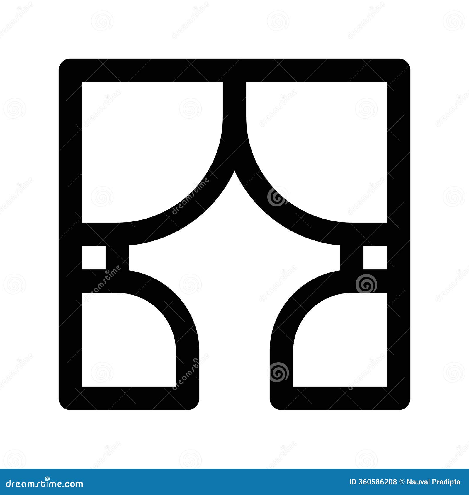 Curtain Outline Style Icon stock vector. Illustration of circle - 360586208