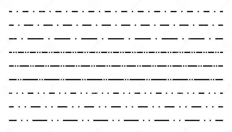 Set of Long Dashed Lines Collection. Different Types of Long Dashed ...