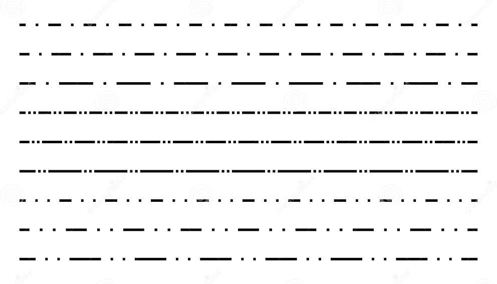 Set of Long Dashed Lines Collection. Different Types of Long Dashed ...