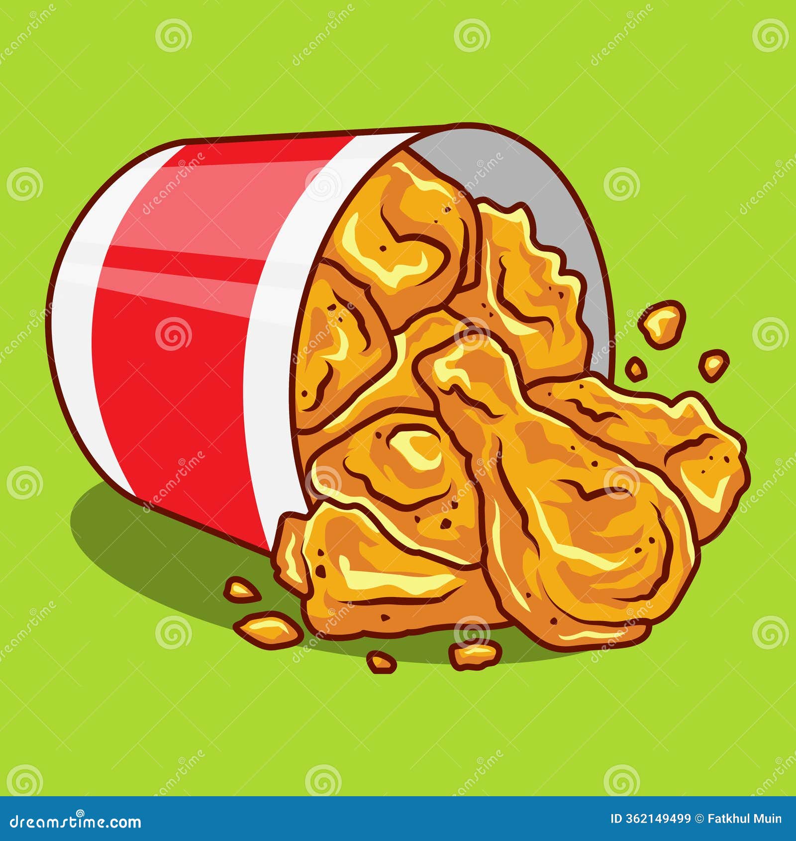 A Cartoon Bucket Overflowing With Golden Honey On A Bright Background ...