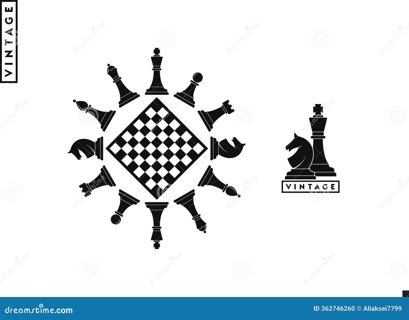 Chess Piece Logo. Board Game Emblem Stock Illustration - Illustration ...