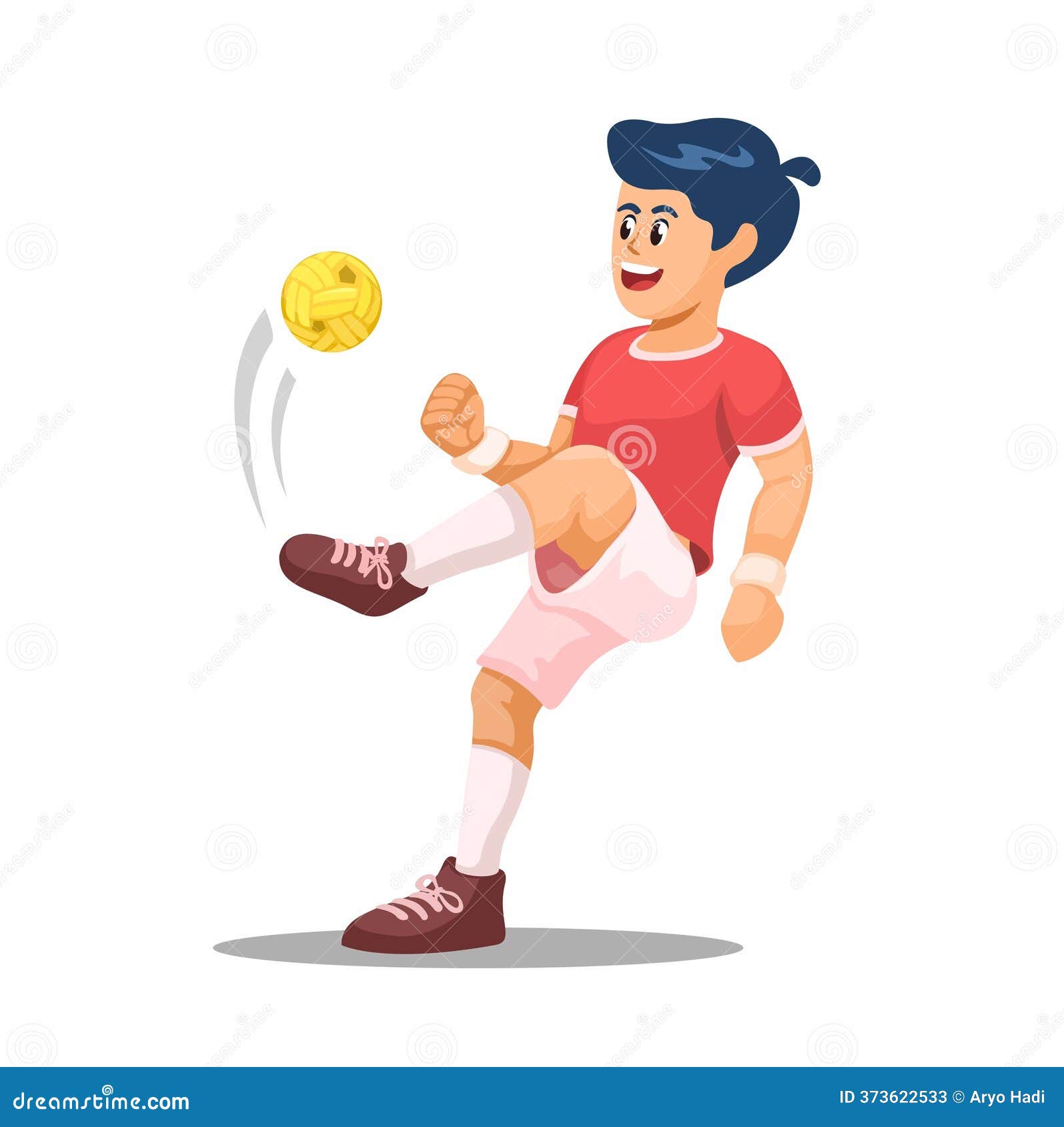 Sepak Takraw Vector Illustration With Athlete Kicking The Ball On A ...
