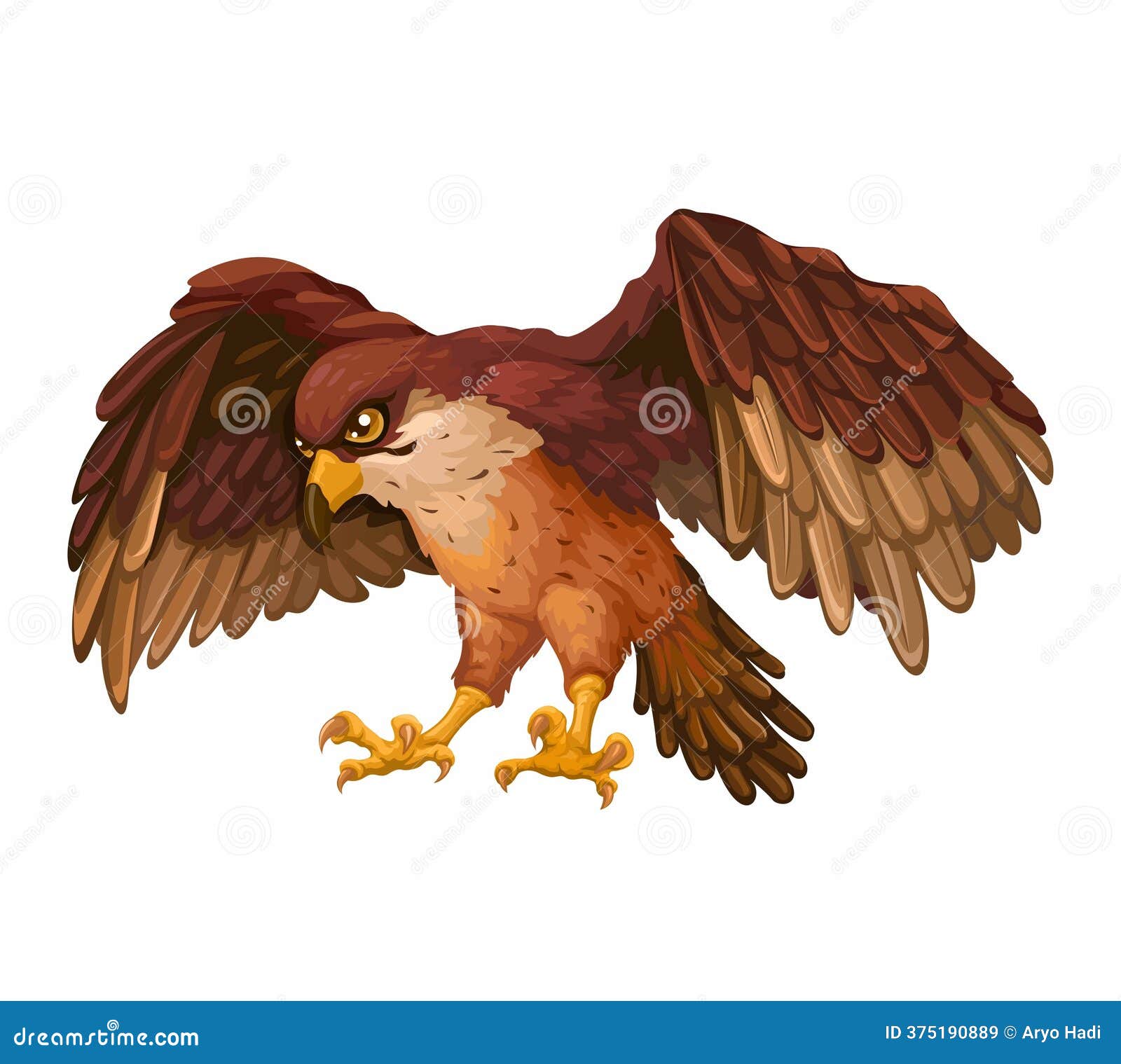 Peregrine Falcon Cartoon Clipart. Falcon Vector Illustration In Flat ...
