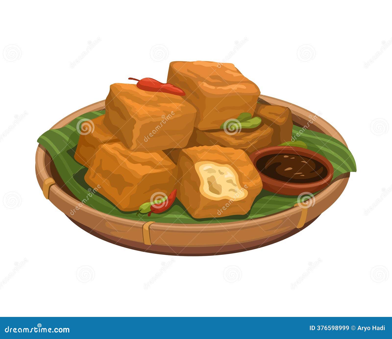 Tahu Sumedang Indonesia Western Java Traditional Dish Street Food Snack ...