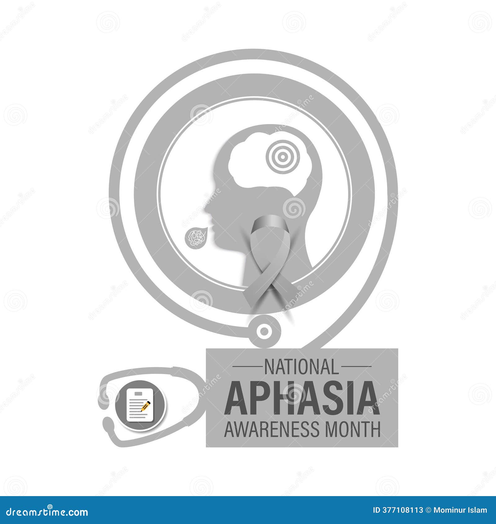 Aphasia. Human Brain With Damage To Specific Areas Vector Illustration ...