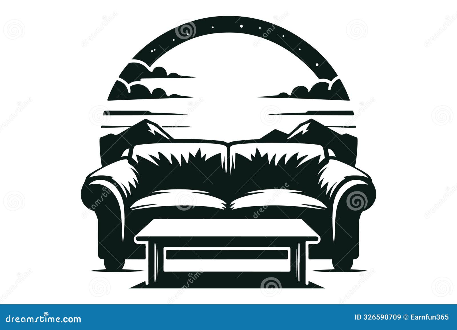 Double Sited Sofa Vector Art and Illustration. Stock Illustration ...