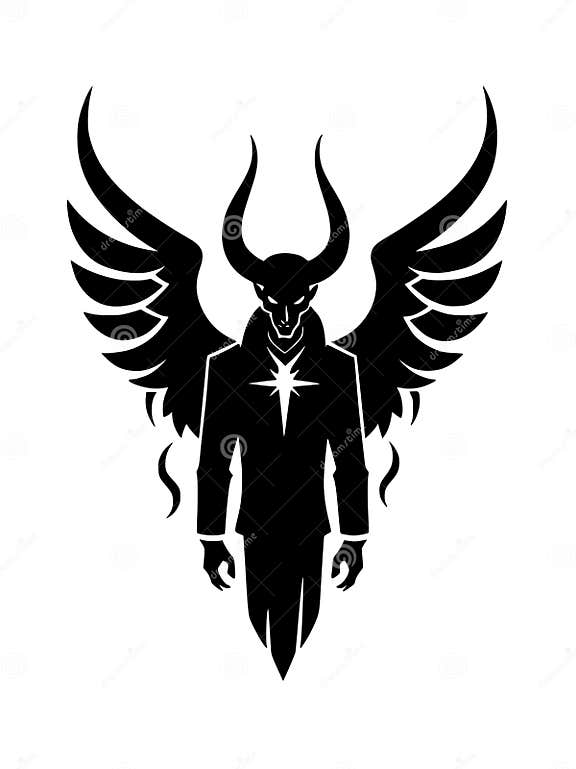 Illustration of Black and White Devil Stock Illustration - Illustration ...