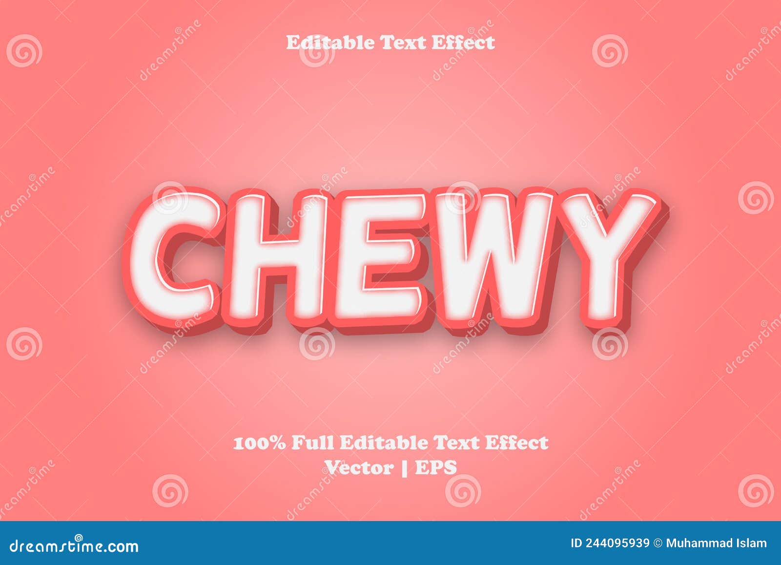Chewy Editable Text Effect Modern Style Stock Vector - Illustration of ...