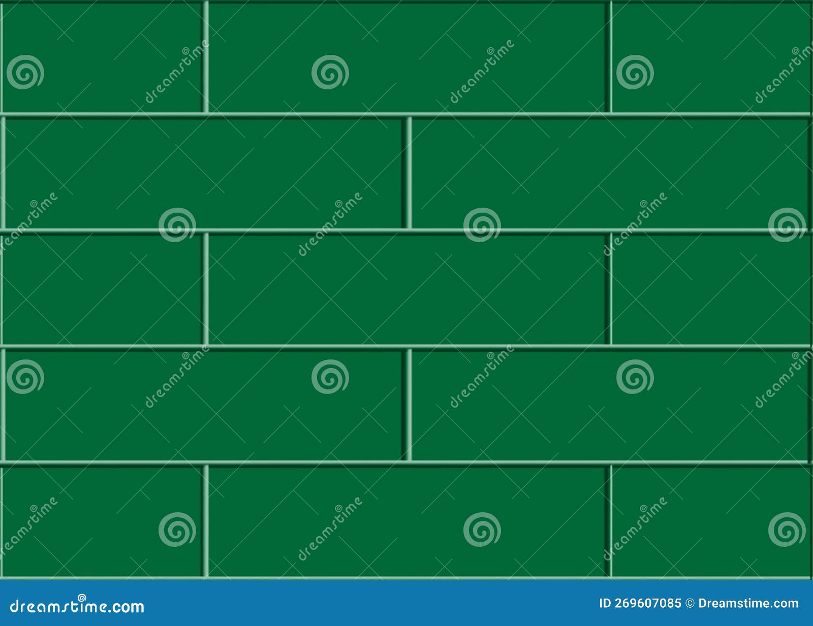 Green Tile Wall Horizontal. Seamless Texture. Cartoon Vector ...