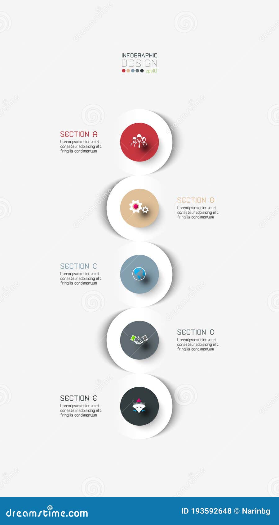 Infographic Row Circle Design Sections Can Be Used For Dividing Data ...