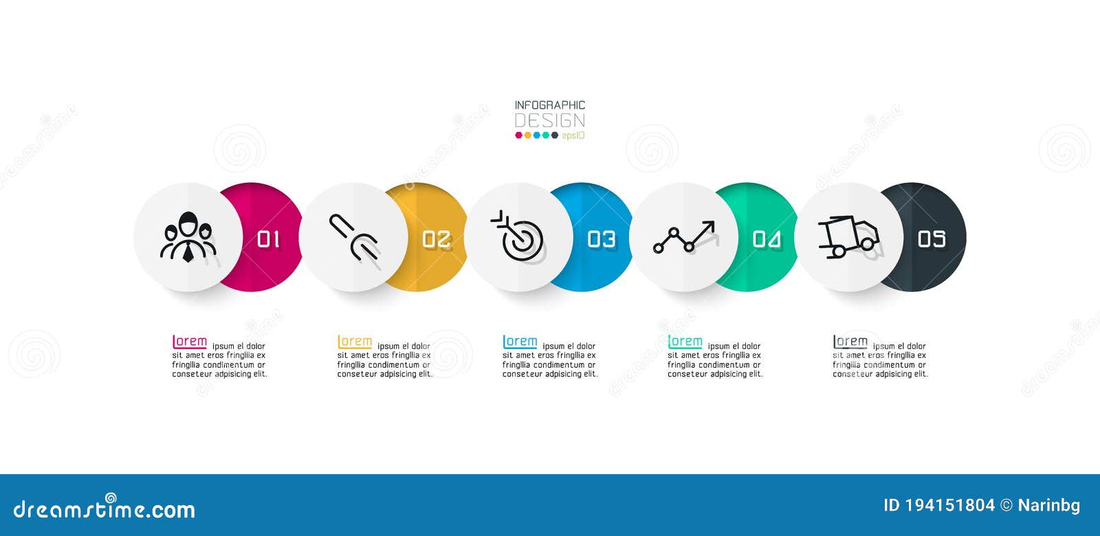 Vector Infographic Circle Five Options Design Can Split Data For ...