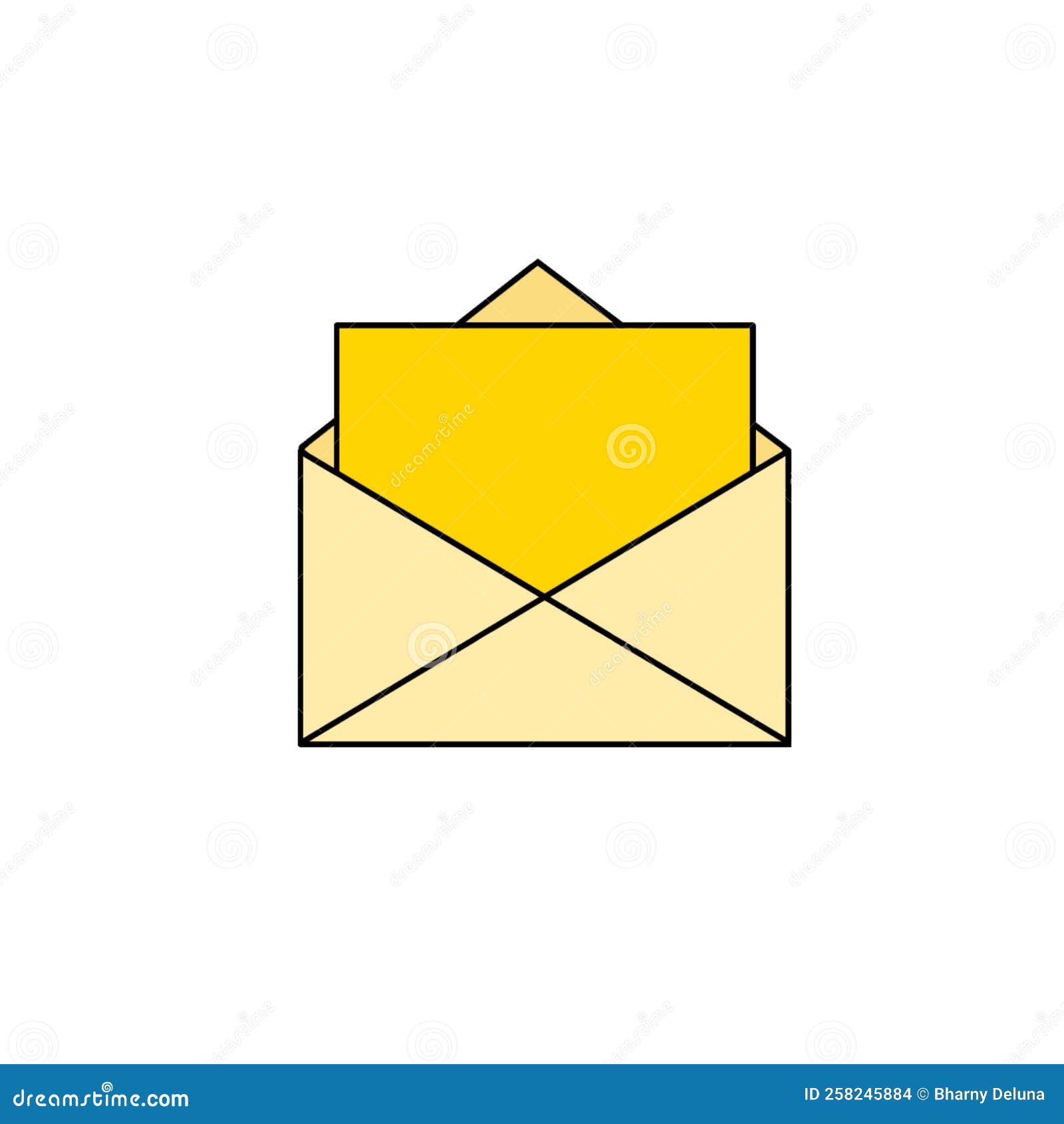 Opened Envelope Sketch stock illustration. Illustration of font - 258245884
