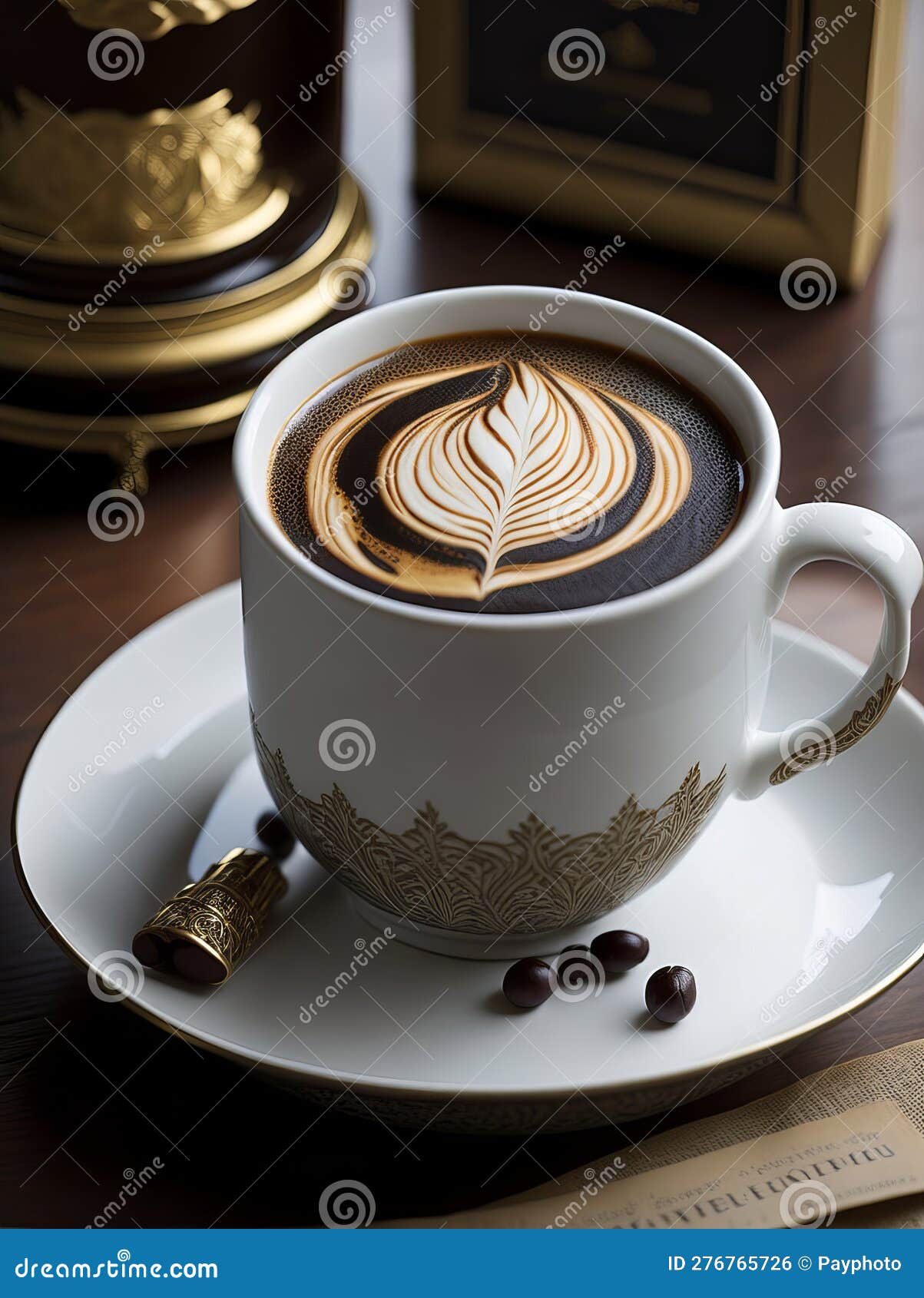 The Art of Indulgence: a Classic and Luxurious Coffee Experience. Stock ...