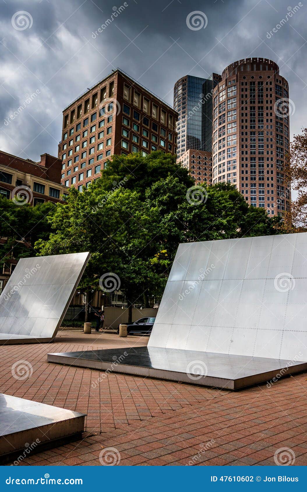 Art Installation and Buildings in Boston, Massachusetts. Stock Photo ...