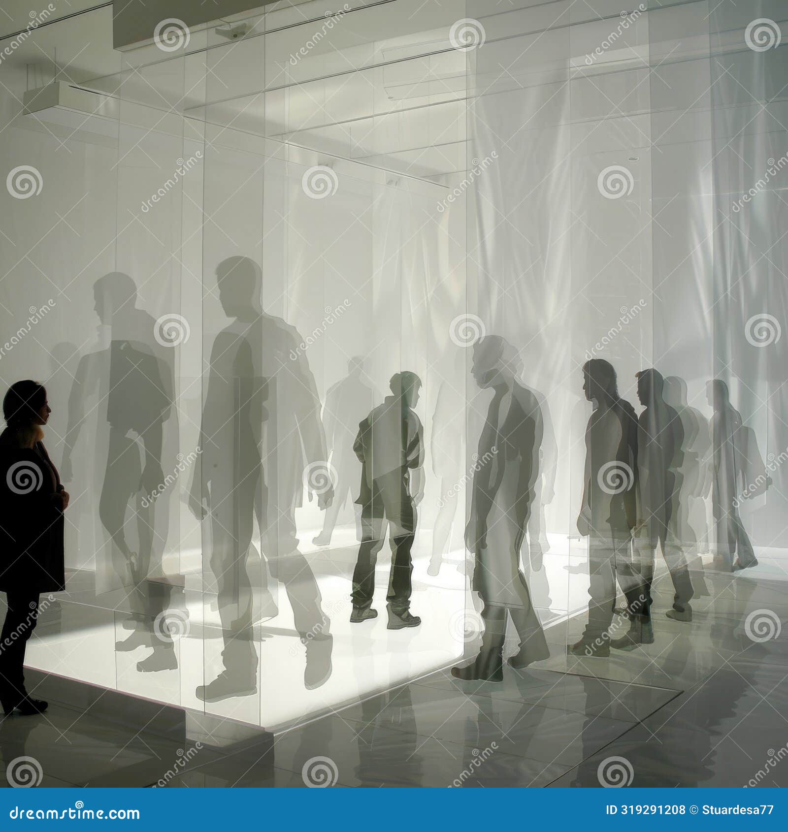 Art Installation with Human Silhouettes Stock Photo - Image of ...