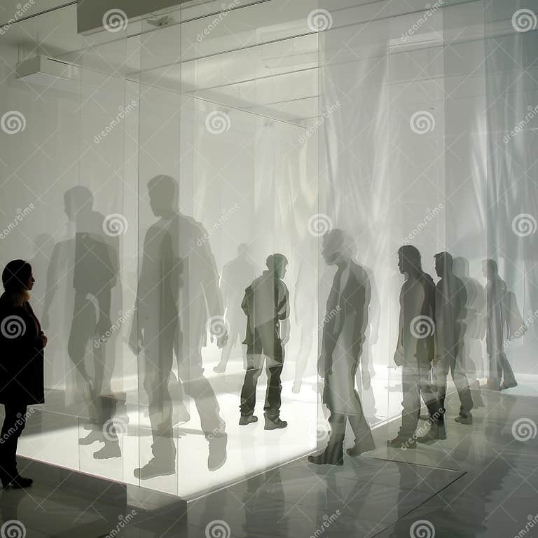 Art Installation with Human Silhouettes Stock Photo - Image of ...