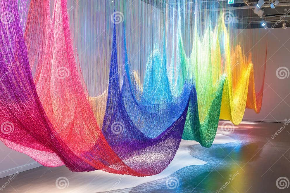 This Art Installation Features Suspended Threads in an Array of Colors ...