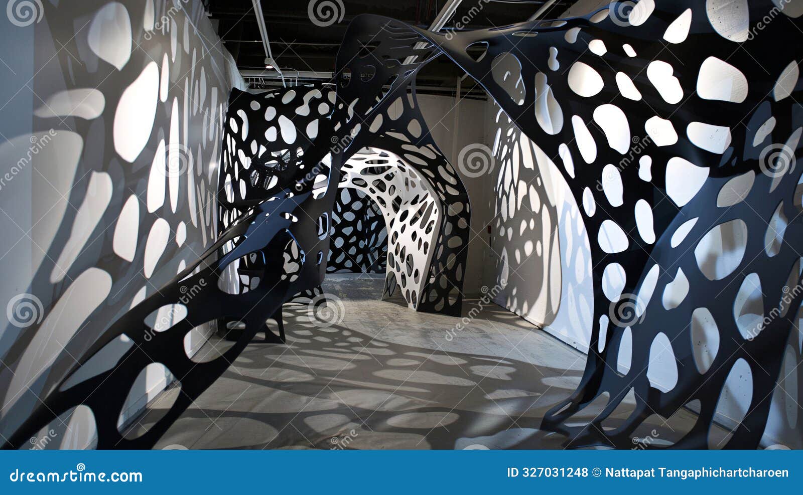 An Art Installation Featuring 2D Cutouts Seamlessly Merging into 3D ...