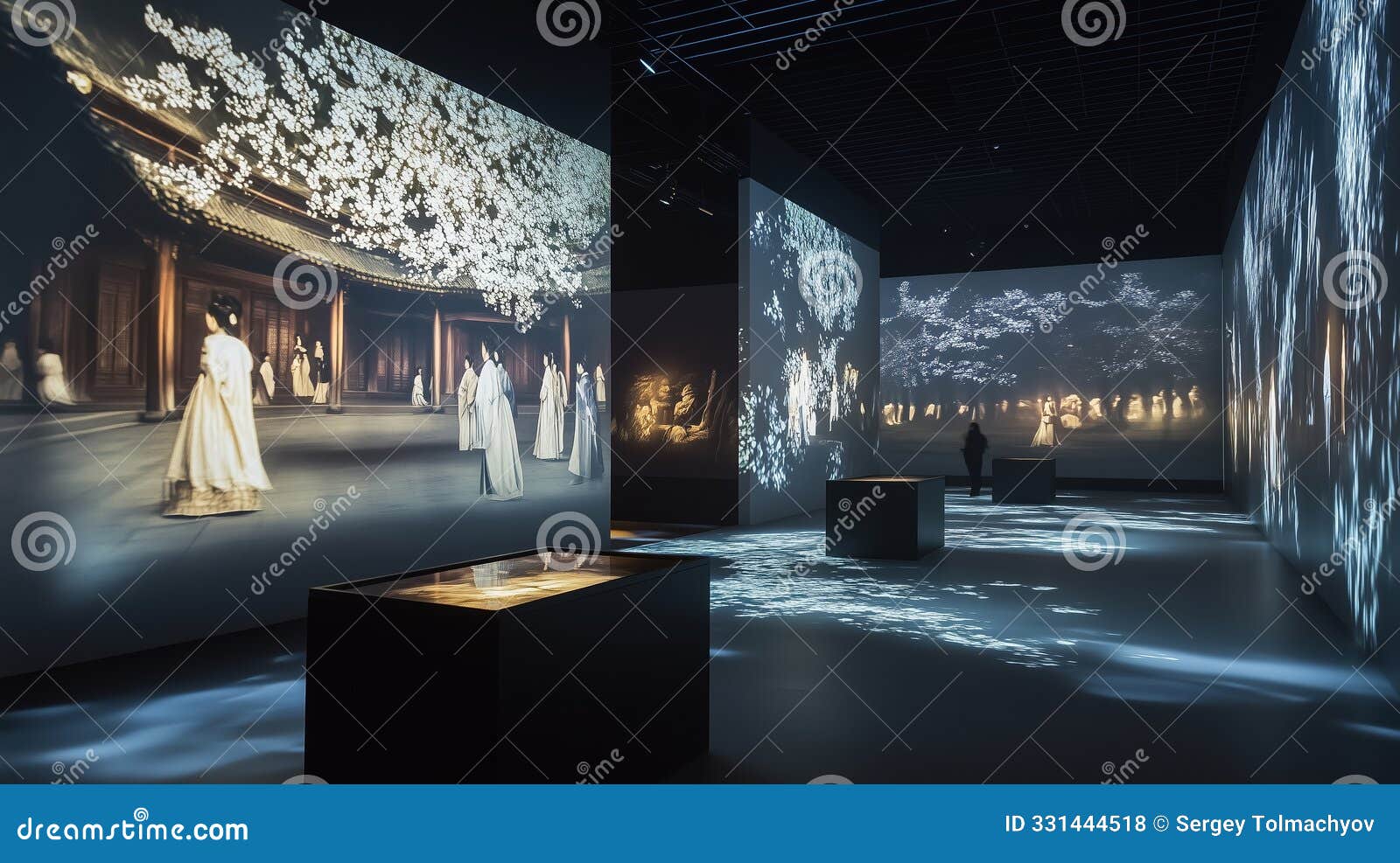 Art Installation Featuring Illuminated Projections of Traditional ...
