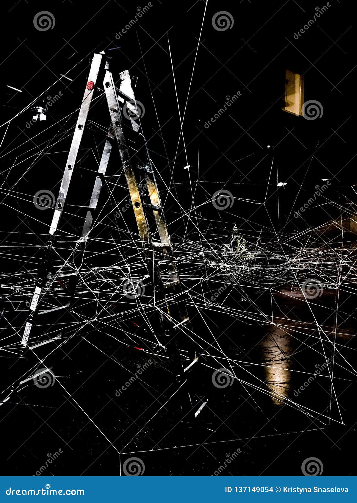 Art stock photo. Image of weird, modern, ladder, cord - 137149054