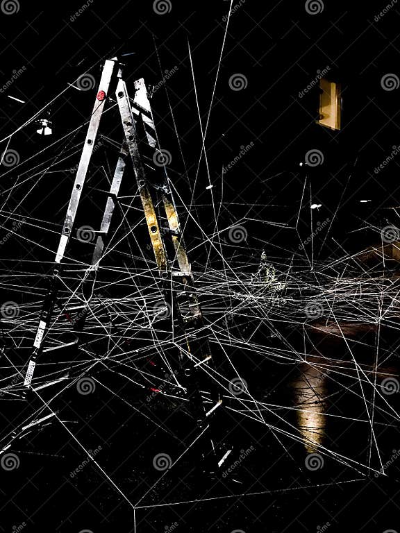 Art stock photo. Image of weird, modern, ladder, cord - 137149054