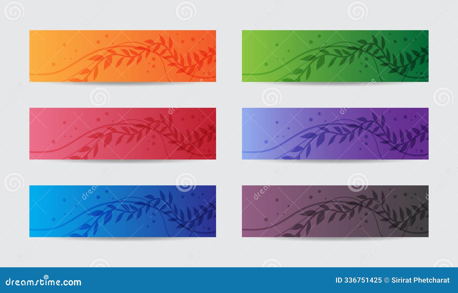Art Leaf Set Design Headers Design Colors Plant Element Stock Vector ...