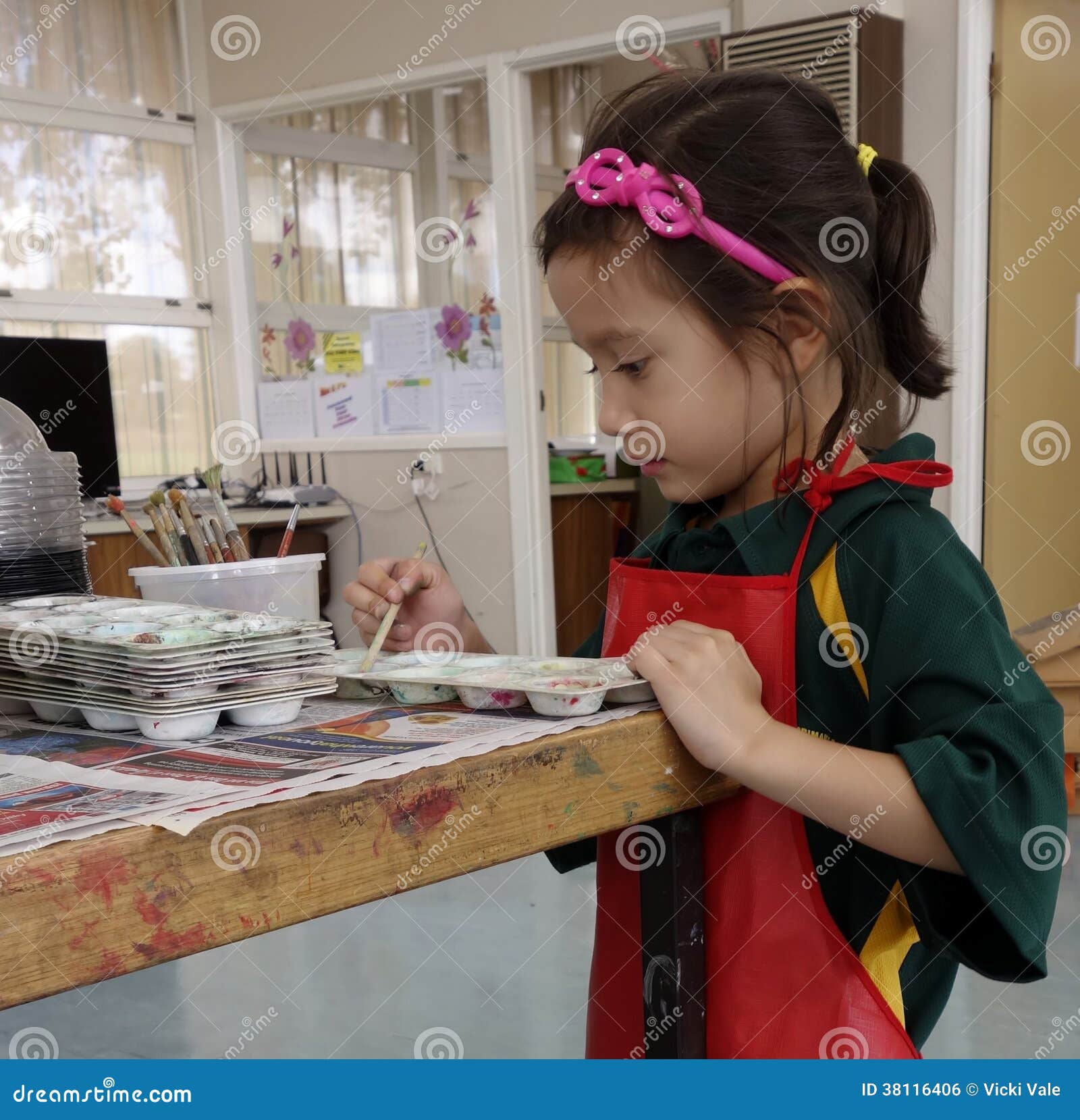 The Art Lesson. stock photo. Image of child, artroom - 38116406
