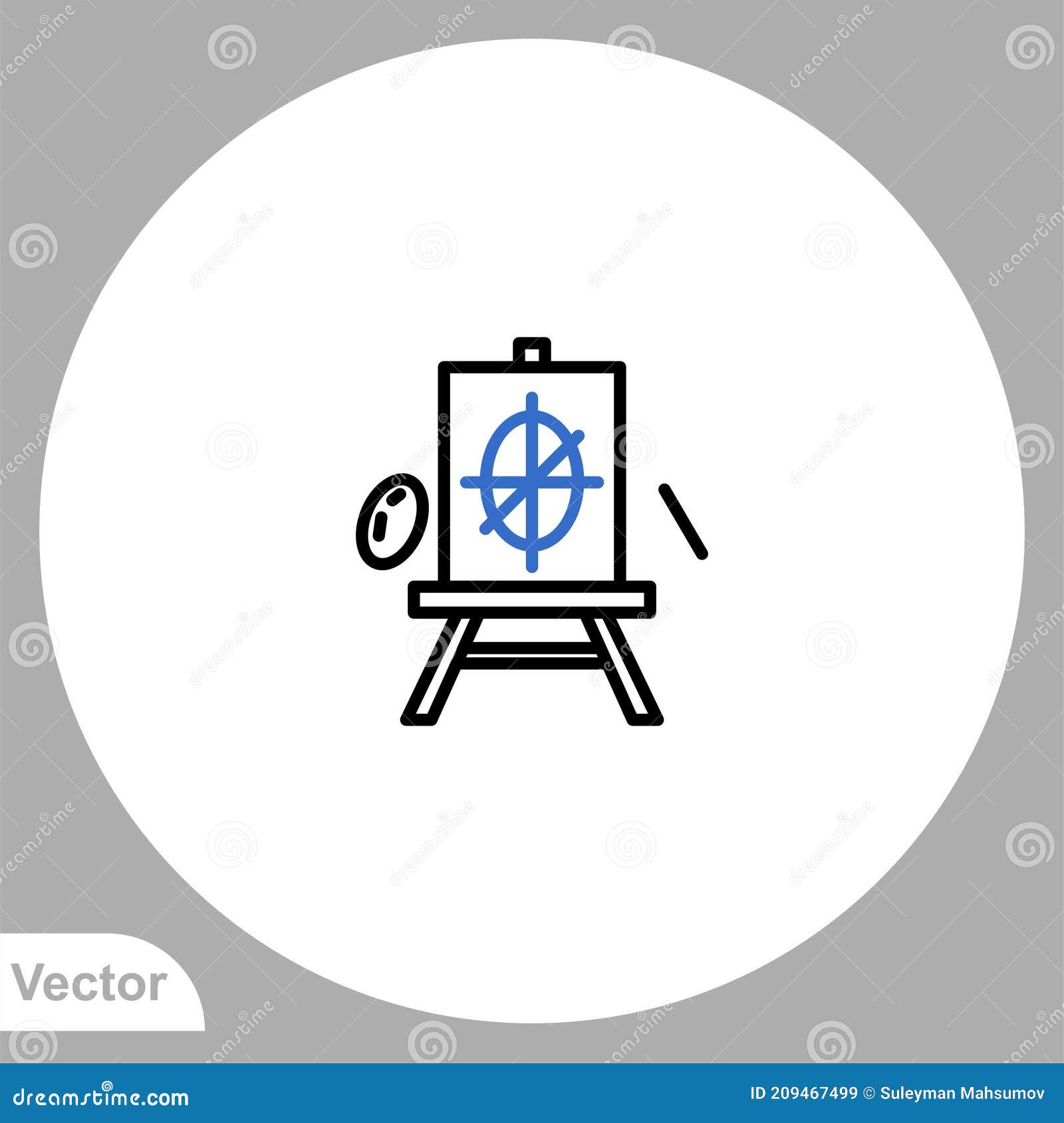 Art Lesson Vector Icon Sign Symbol Stock Vector - Illustration of learn ...